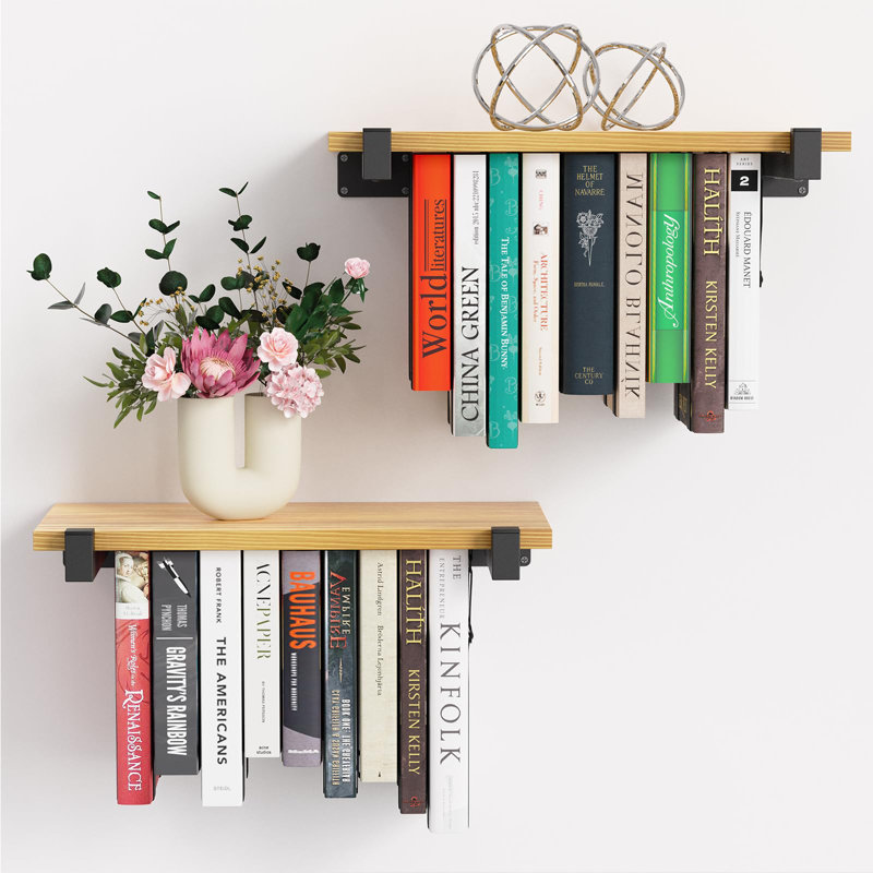 17 Stories 2 Piece Floating Bookshelf Set | Wayfair